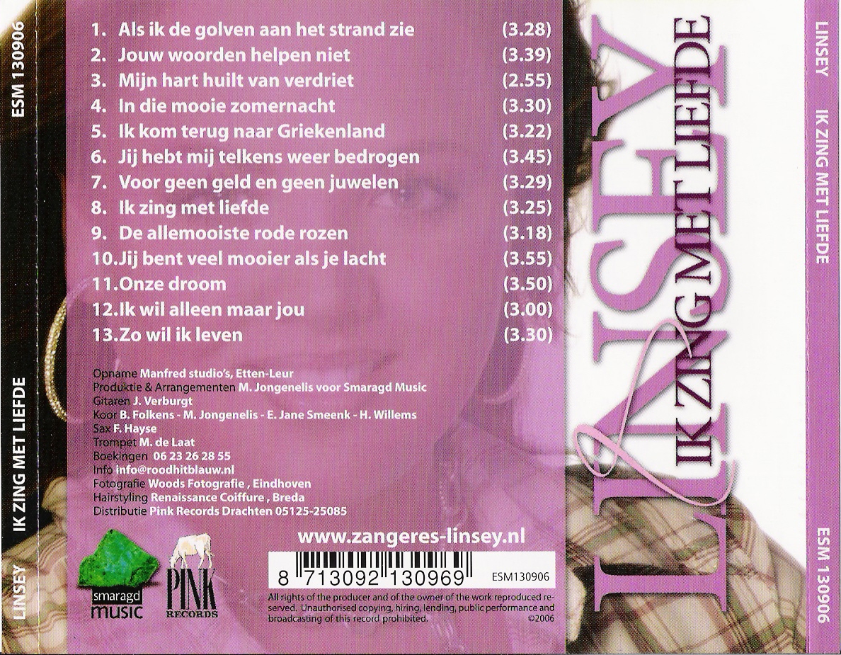 Linsey Ik Zing Met Liefde : Back | CD Covers | Cover Century | Over 1. ...